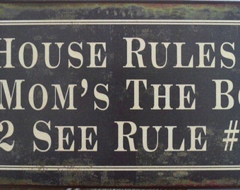 Personalized Carven Wooden Sign House Rules