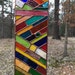 Vertical Tectonic Stained Glass Sun Catcher by WizardStainedGlass