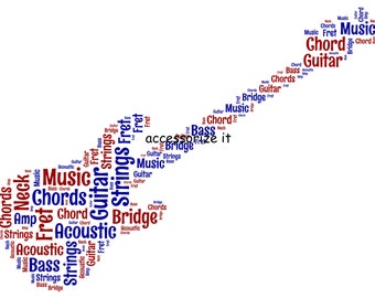 Guitar word art | Etsy