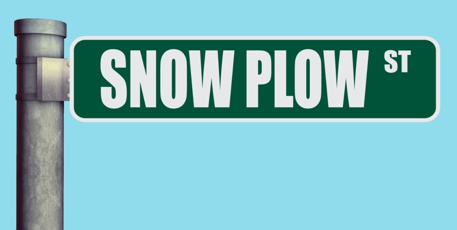 Snow Plow ST Street Sign Heavy Duty Aluminum Warning Parking
