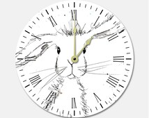 Unique rabbit clock related items | Etsy