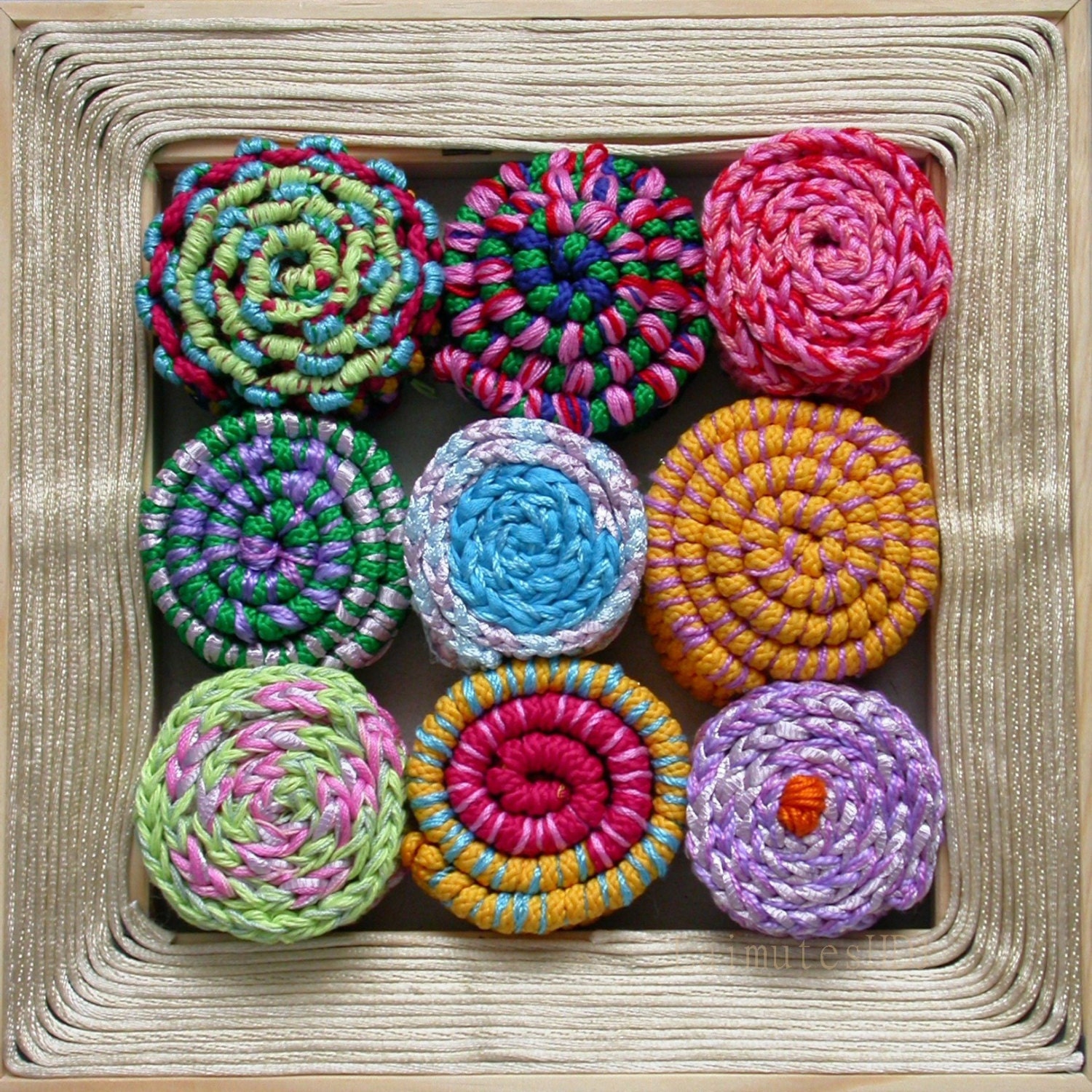 Abstract Art Picture Handmade Textile Art Colorful by LaimutesHDJ