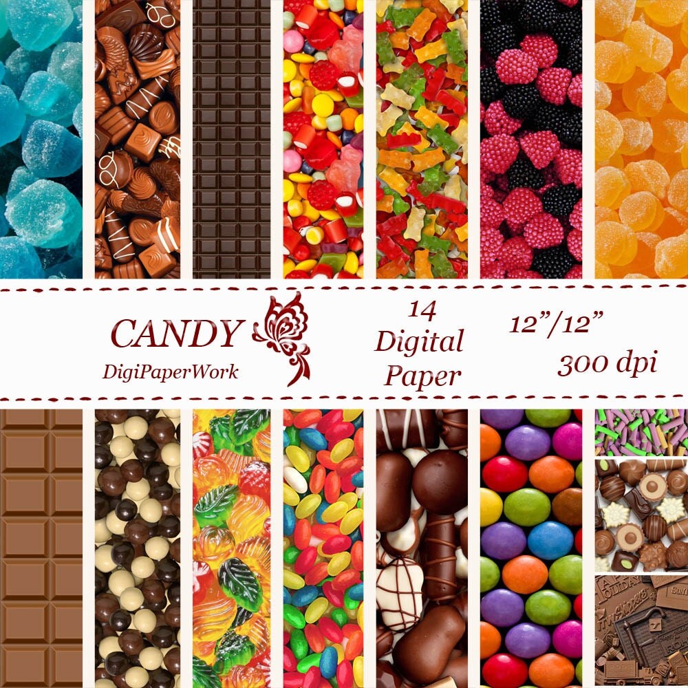 CANDY Digital paper Instant download Digital Paper Pack