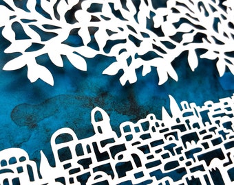 Judaica Paper Cut Wall Art Jewish Home Gifts by DavidFisherArt