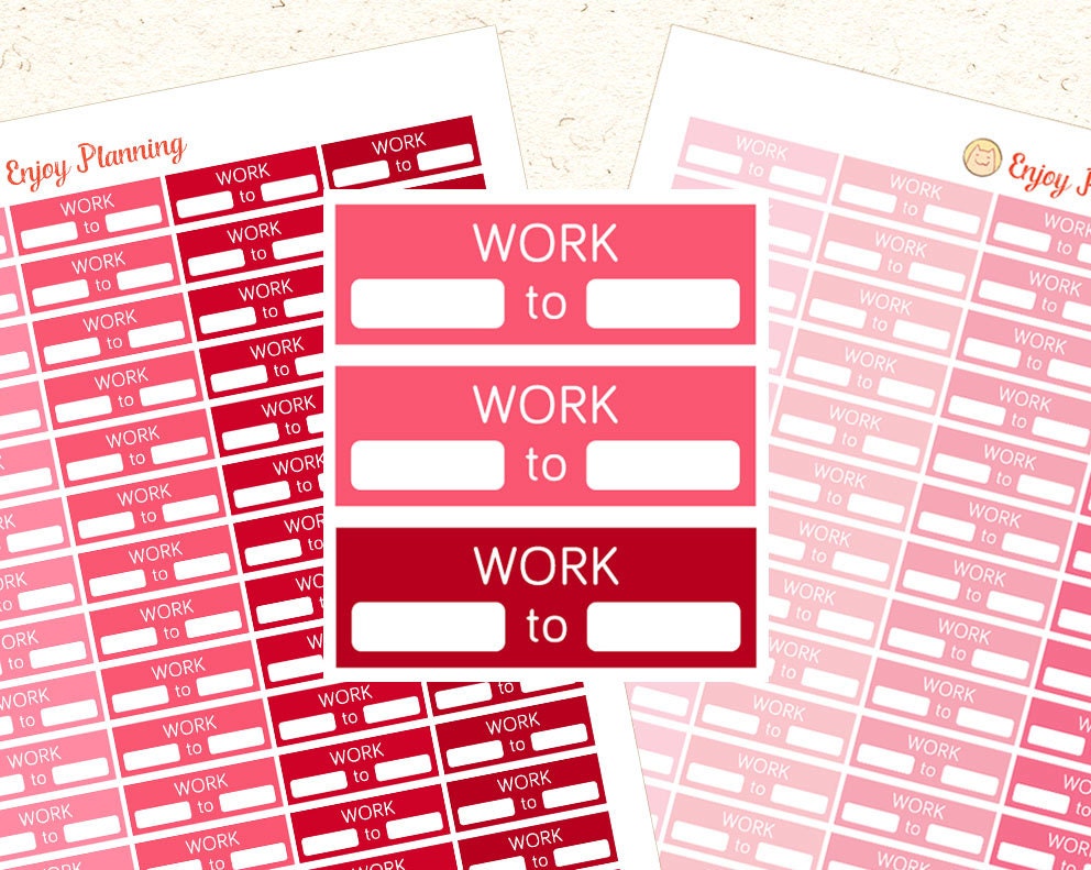 Printable Work Stickers Work Schedule printable planner