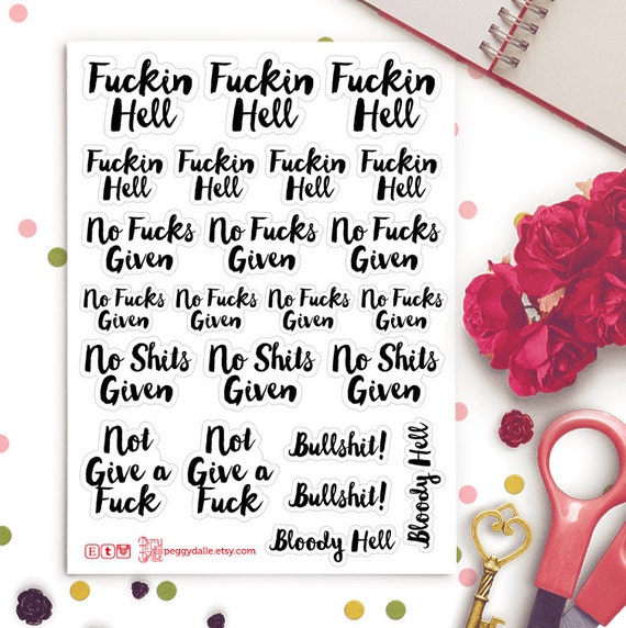 No 2 Funny Swear Words Brush Lettering Planner Stickers no-2-funny-swear-words-brush-lettering-planner-stickers