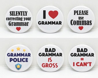 Grammar police badge | Etsy