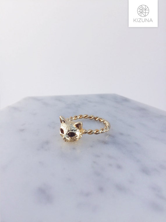 Adorable cat rings in 3 colors cat rings silver ring gold
