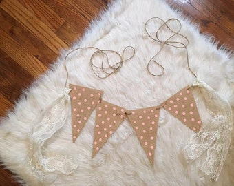 Items similar to Yellow Polka Dot Burlap Banner / Bunting on Etsy