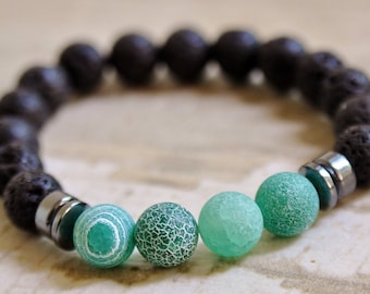 Lava bead bracelet | Etsy