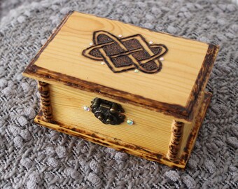 Wood burned box | Etsy