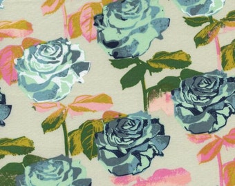 Blue rose fabric | Etsy