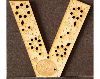 Wooden letter v | Etsy