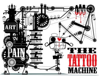 Razor and Tattoo Machine Flash Sheet