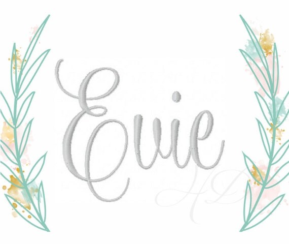 2 inch Embroidery Font Evie Monogram Font 4x4 5x7 6x10