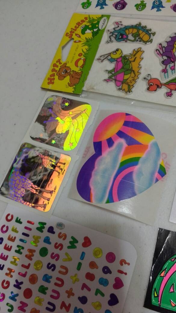 Huge Lot of 275 Vintage Stickers BJ AGC Fuzzy Prism Lisa