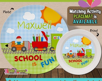 Personalized Girl Driver Plate and Bowl Set by 3littleflowers