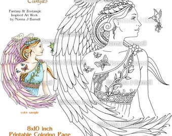 Fairy Tangles™ Coloring Sheets & Digi Digital by FairyTangleArt