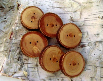 Natural wood buttons | Etsy