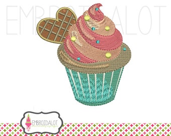 Cupcake embroidery | Etsy