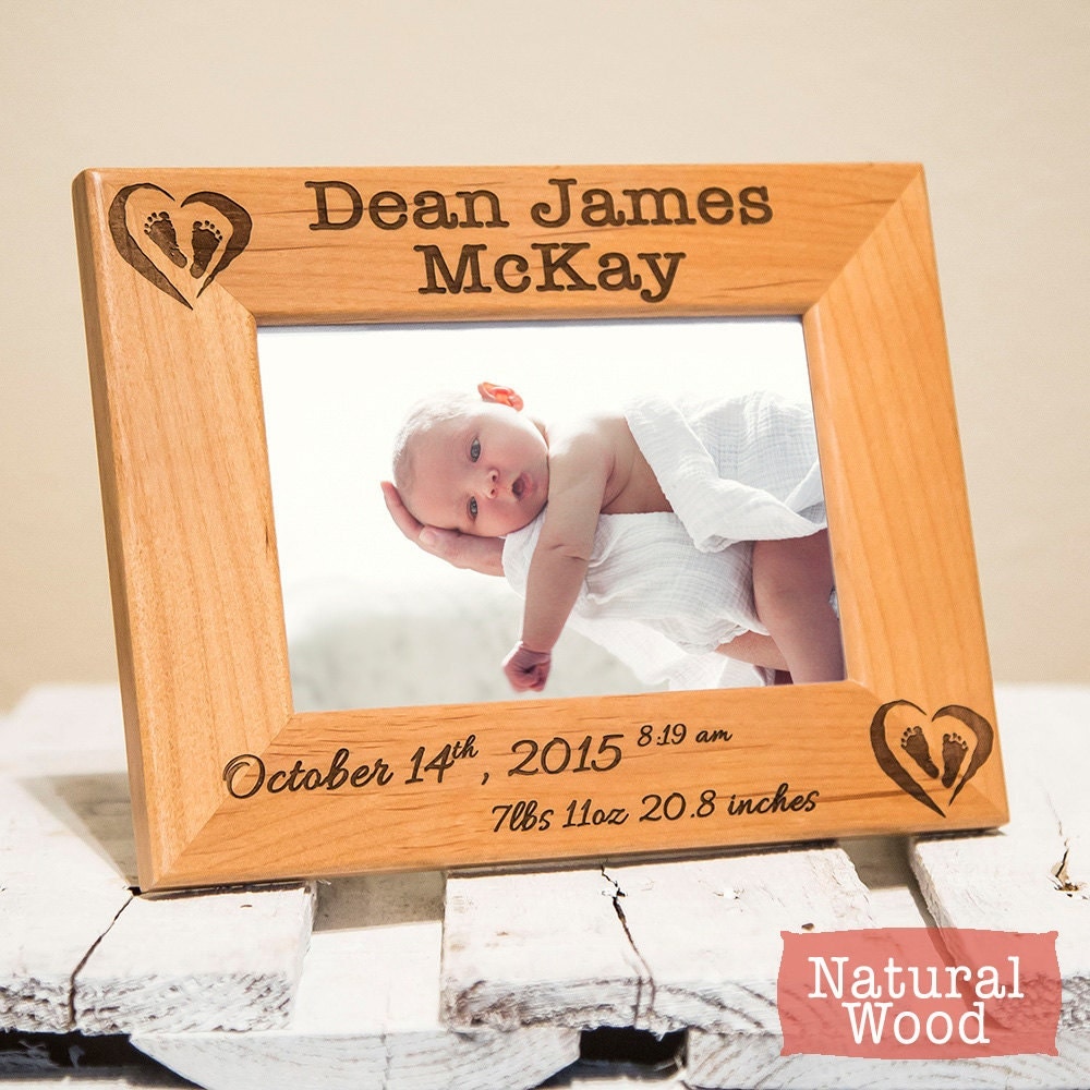 Personalized Birth Announcement Picture Frame Engraved on