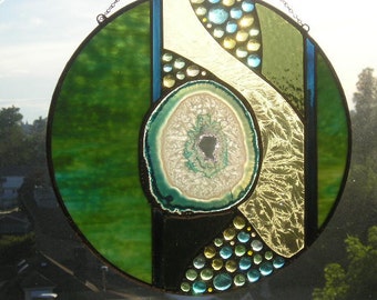 Unique agate stained glass related items | Etsy