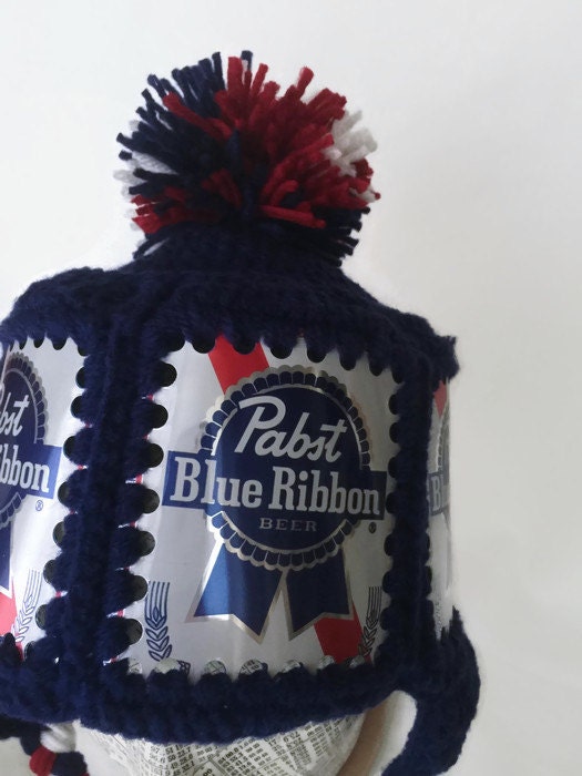 Pabst Hat / PBR Hat / Pabst Crochet Beer Can Hat / PBR Beer