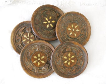 Unique hand carved coasters related items | Etsy