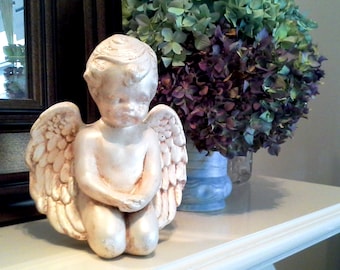Plaster angel statue | Etsy