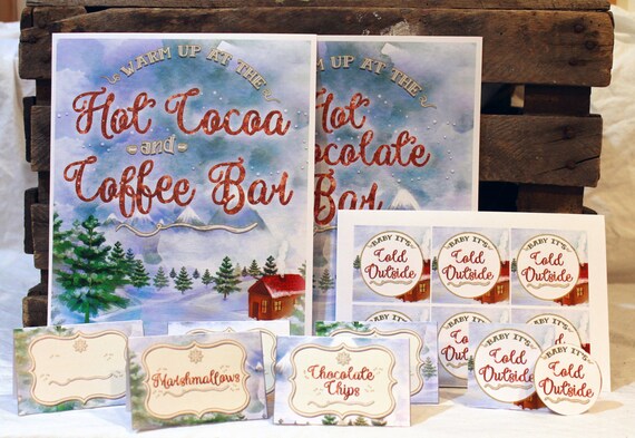 Hot Chocolate Bar Printable Kit Hot Cocoa Party INSTANT