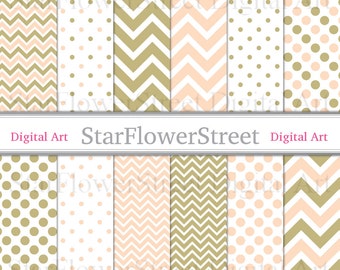 Instant Download Chevron Polka Dot Digital by StarFlowerStreetDA