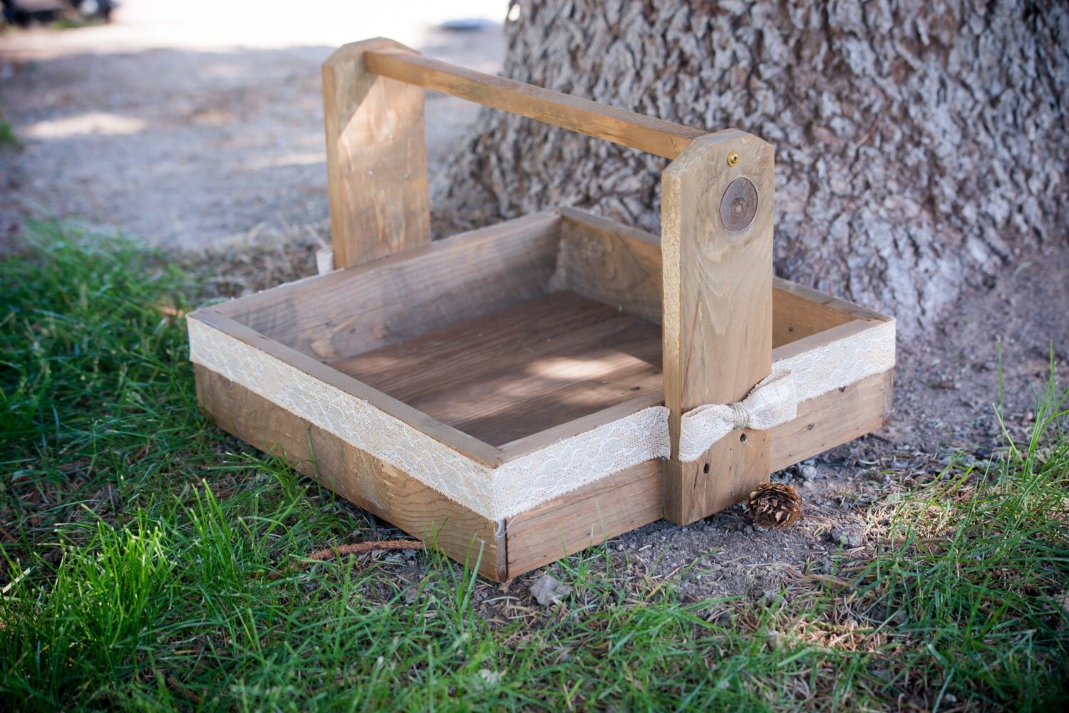 Wood Tray Picnic Tray Planter Box Wood Carry Tray Wooden