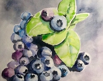 Blueberry painting | Etsy