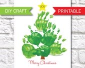 Items similar to Handprint Christmas Tree Printable Template ...