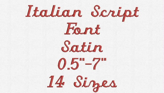 Italian Script Font 14 Sizes Embroidery Design from TulipEmbroidery on ...
