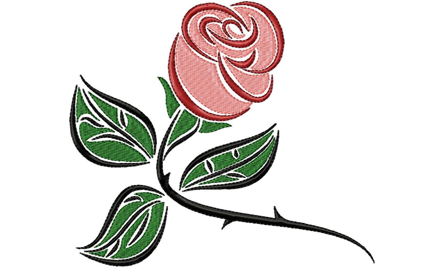 Rose Embroidery Design File .vip .vp3 .hus .pes .pec .jef .sew