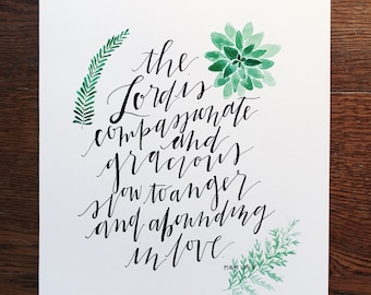 Items similar to Hand lettered Psalm art on Etsy