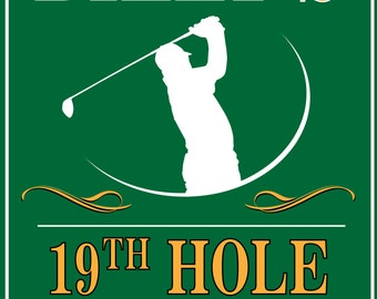 19th hole golf sign | Etsy