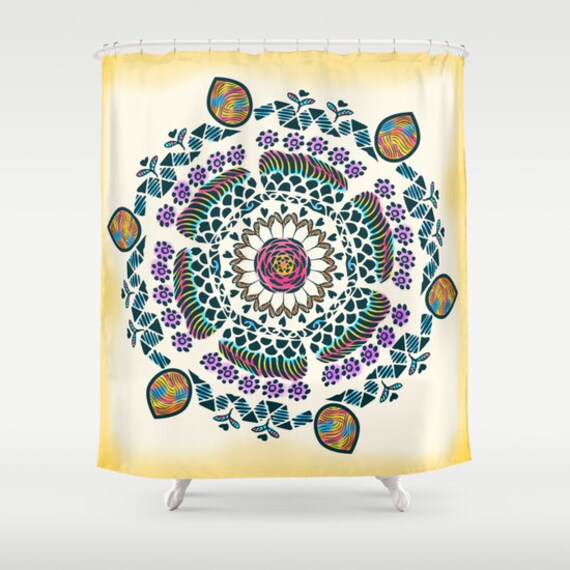 Rustic Shower Curtain Mandala Shower Curtain Boho By Famenxt