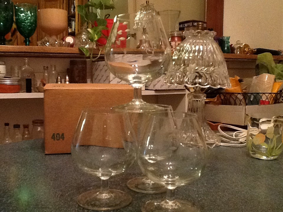 Vintage Princess House Heritage Crystal Brandy Glasses Set of