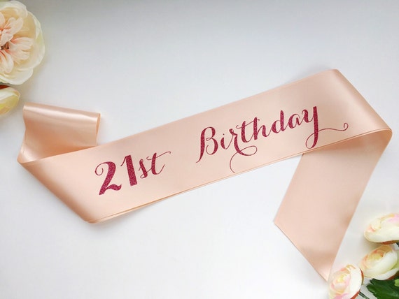 21st Birthday Sash Finally 21 Twenty First by ShadesOfPinkBtq