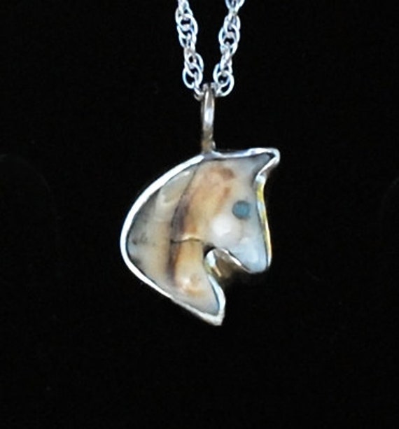 Horse tooth pendant silver horse tooth gold horse