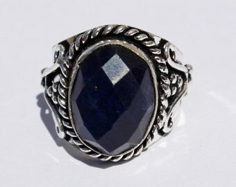 Navy blue stone ring | Etsy