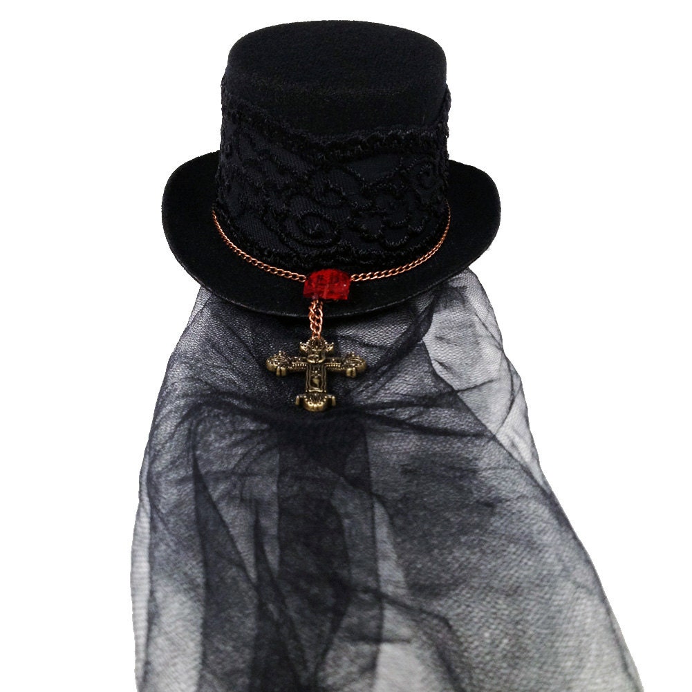 Gothic Vampiress Mini Top Hat Vampire Themed Decorative Hat