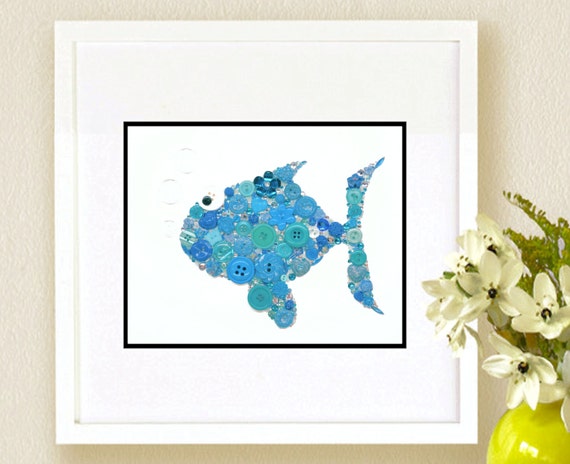 SILLY FISH 125 8X10 Button Art Button Artwork buttons