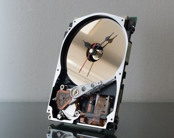 Hard Drive Clock Unique Desk Clock Industrial by ClockLight