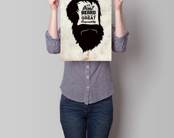 Beard print | Etsy