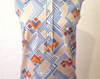 Vintage 70s Top Stripped Top Vintage Blouse Vintage Top