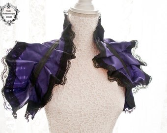 Black pvc/vinyl ruffle shrug/bolero-gothic by NoirRomantique