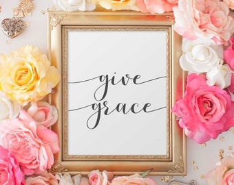 Grace Upon Grace Printable Wall Art print by GracieLouPrintables